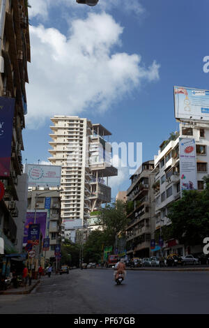 Antilla house of Mukesh Ambani ; Bombay ; Mumbai ; Maharashtra ; India ...