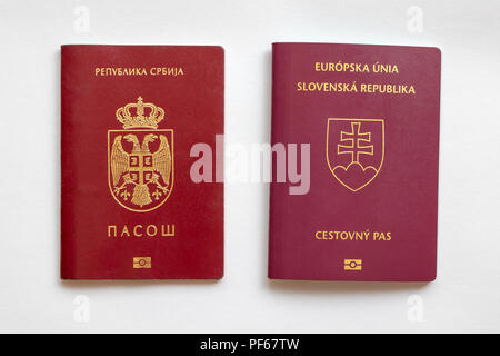 Slovak and Serbian passport isolated on white background Stock Photo ...