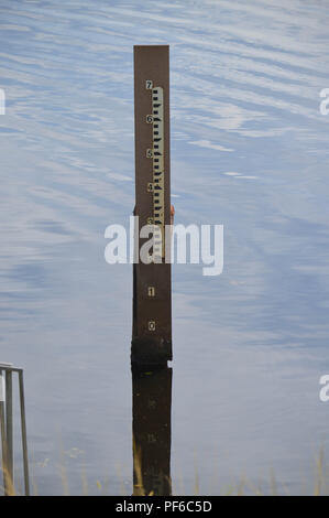 Water level gauge or Staff Gauge in dam , Thailand Stock Photo ...