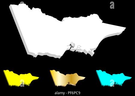 Victoria (Australian states and territories, Vic) map vector ...