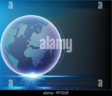 Abstract technology line blue structure system of internet connection ...