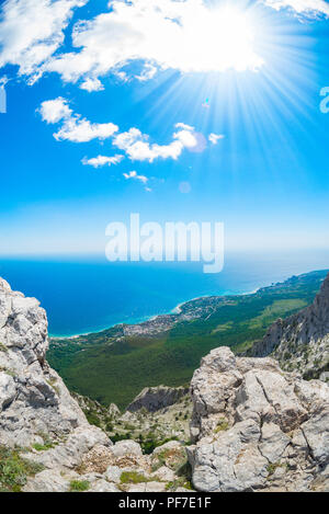 View of Alupka from Mount Ai-Petri, The south coast of Crimea Stock ...
