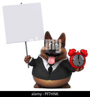 Fun german shepherd dog - 3D Illustration Stock Photo - Alamy