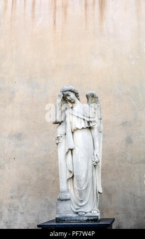 Traditional Greek cemetery with white marble tombs at Sami on the ...