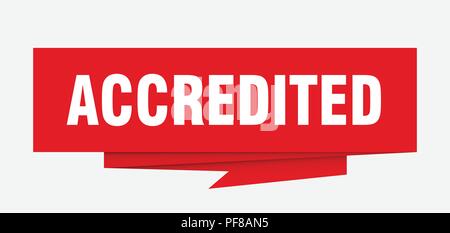 accredited sign. accredited paper origami speech bubble. accredited tag ...