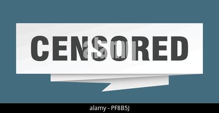 censored sign. censored paper origami speech bubble. censored tag ...