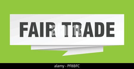 fair trade sign. fair trade paper origami speech bubble. fair trade tag ...