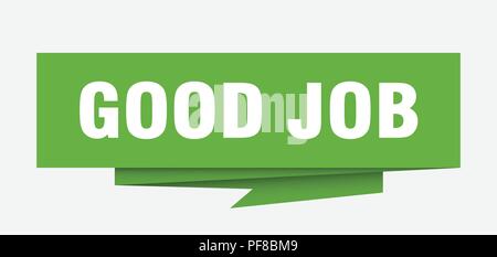 good job sign. good job paper origami speech bubble. good job tag. good ...