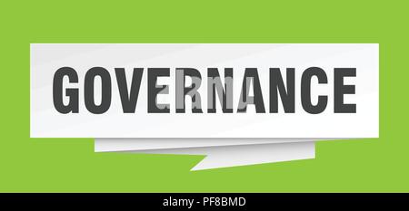 governance sign. governance paper origami speech bubble. governance tag ...