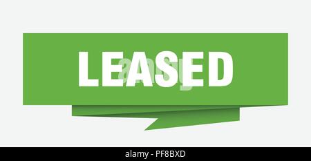leased sign. leased paper origami speech bubble. leased tag. leased ...