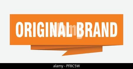 original brand sign. original brand paper origami speech bubble ...