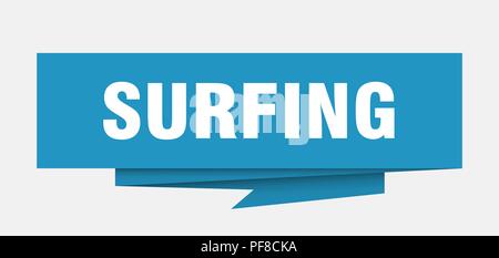 surfing sign. surfing paper origami speech bubble. surfing tag. surfing ...