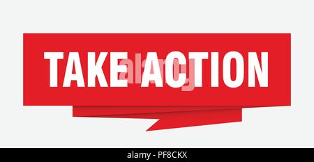 take action sign. take action paper origami speech bubble. take action ...