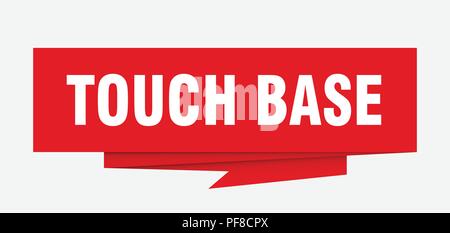 touch base sign. touch base paper origami speech bubble. touch base tag ...