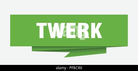 twerk sign. twerk paper origami speech bubble. twerk tag. twerk banner ...