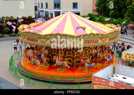 Traditional vintage fairground rides, Pier Approach, Bournemouth ...