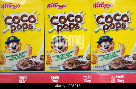 Box of Kellogg's Coco Pops Breakfast Cereal Stock Photo - Alamy