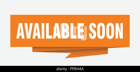 available soon sign. available soon paper origami speech bubble ...