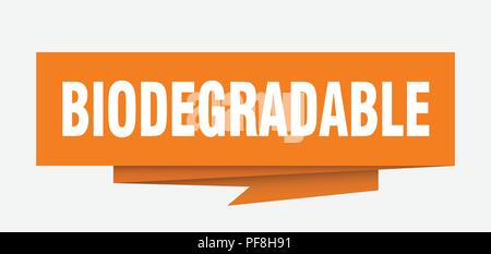 biodegradable sign. biodegradable paper origami speech bubble ...