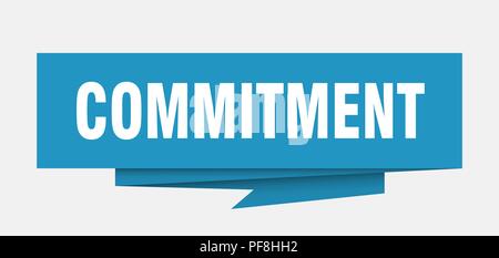 commitment sign. commitment paper origami speech bubble. commitment tag ...