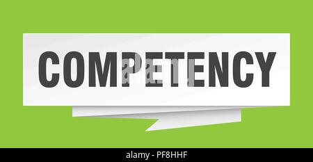 competency sign. competency paper origami speech bubble. competency tag ...