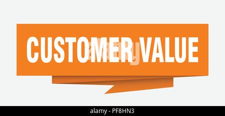 customer value sign. customer value paper origami speech bubble ...