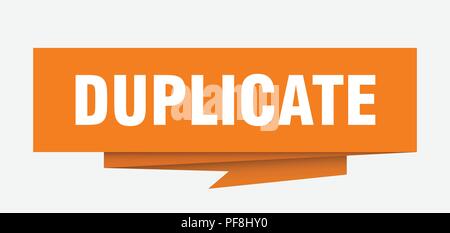 duplicate sign. duplicate paper origami speech bubble. duplicate tag ...