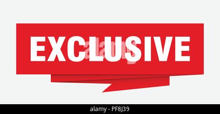 exclusive sign. exclusive paper origami speech bubble. exclusive tag ...