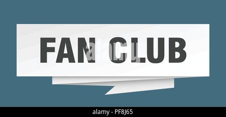 fan club sign. fan club paper origami speech bubble. fan club tag. fan ...