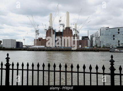 Redevelopment work continues at Battersea Power Station as seen from ...