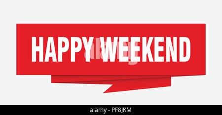 happy weekend sign. happy weekend paper origami speech bubble. happy ...