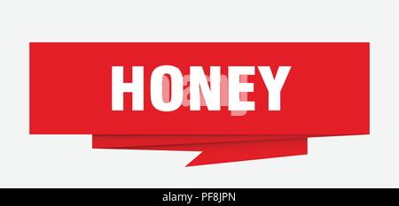 honey sign. honey paper origami speech bubble. honey tag. honey banner ...