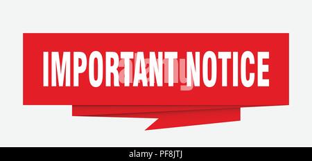 important notice sign. important notice paper origami speech bubble ...
