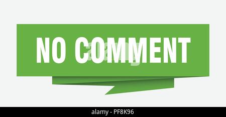 no comment sign. no comment paper origami speech bubble. no comment tag ...