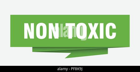 non toxic sign. non toxic paper origami speech bubble. non toxic tag ...