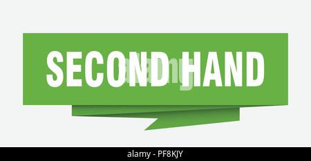 second hand sign. second hand paper origami speech bubble. second hand ...
