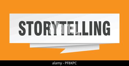 storytelling sign. storytelling paper origami speech bubble ...