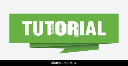 tutorial sign. tutorial paper origami speech bubble. tutorial tag ...