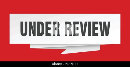 under review sign. under review paper origami speech bubble. under ...