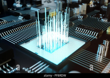 Set of modern central computer processors CPU illustrations concept ...