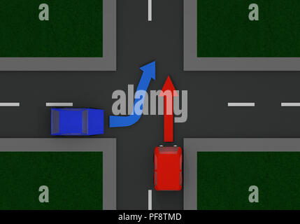 Traffic situation: right before left at an intersection in orthographic ...