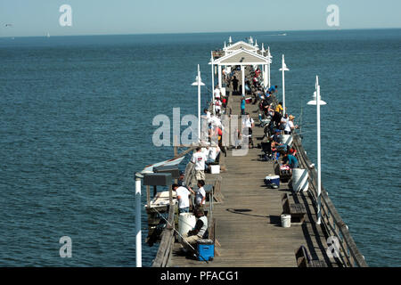 Crowded fishing pier in Virginia Beach, USA Stock Photo - Alamy