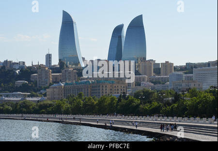 Baku Flame Towers is the tallest skyscraper in Baku, Azerbaijan with a ...