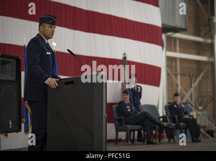 Brig. Gen. Robert Novotny, 57th Wing commander, presents the Legion of ...