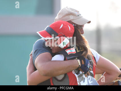 Palembang. 21st Aug, 2018. Ray Bassil (L) and Alain Moussa of Lebanon ...