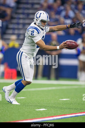 Indianapolis Colts punter Rigoberto Sanchez (8) punts during the second ...