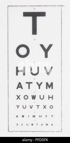 Eye examination chart used for visual acuity testing Stock Photo - Alamy