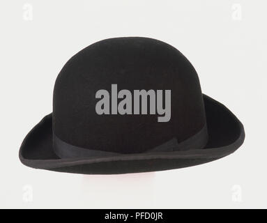 Black bowler hat side view isolated on white background Stock Photo - Alamy