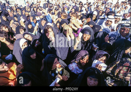 Baghdad, Iraq - 15 October 1995 - Iraqi voters at the polls during the ...