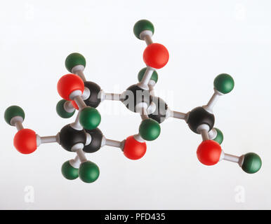 Model of a glucose molecule, showing the atomic structure of Oxygen ...